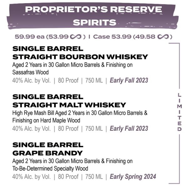 Menu – Infinity Beverages Winery & Distillery